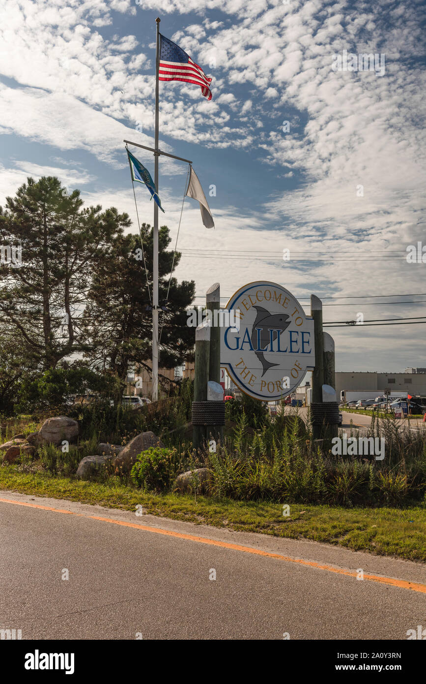 The Port of Galilee Rhode Island Welcome Sign USA Stock Photo - Alamy