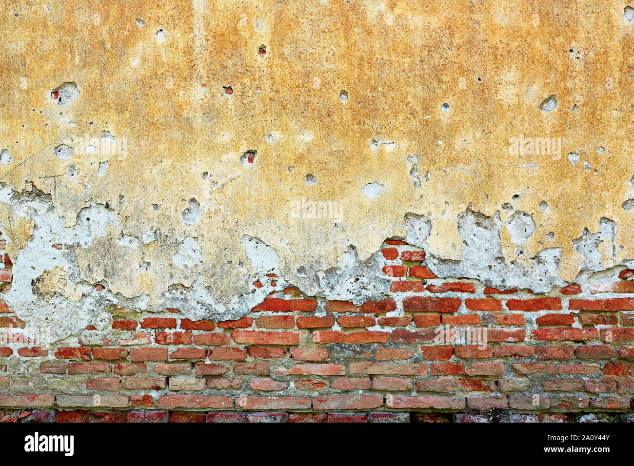 cracked plaster layer on old house, damage due to dampness Stock Photo ...