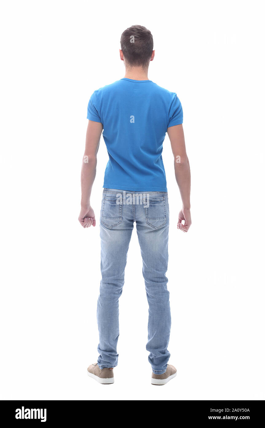 rear view . modern stylish guy looking forward Stock Photo - Alamy