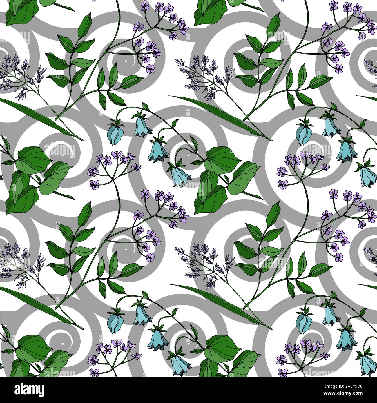 Vector Wildflowers floral botanical flowers. Wild spring leaf ...
