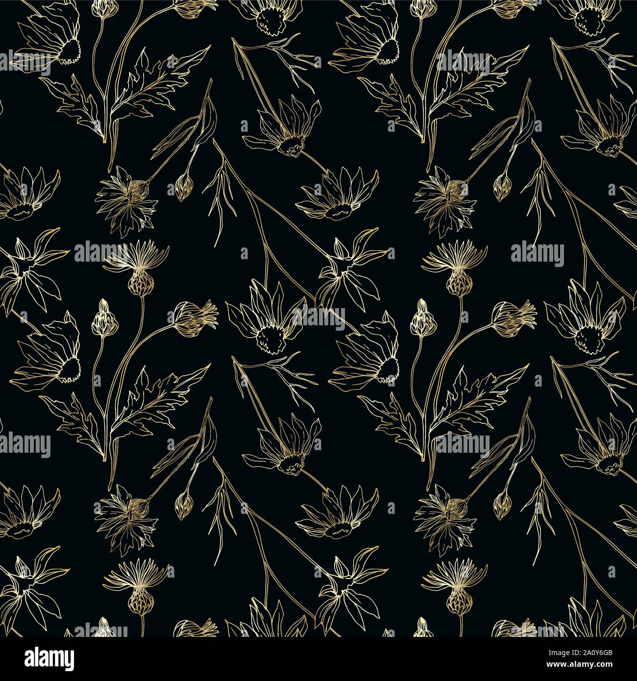 Vector wildflowers floral botanical flowers. Wild spring leaf ...