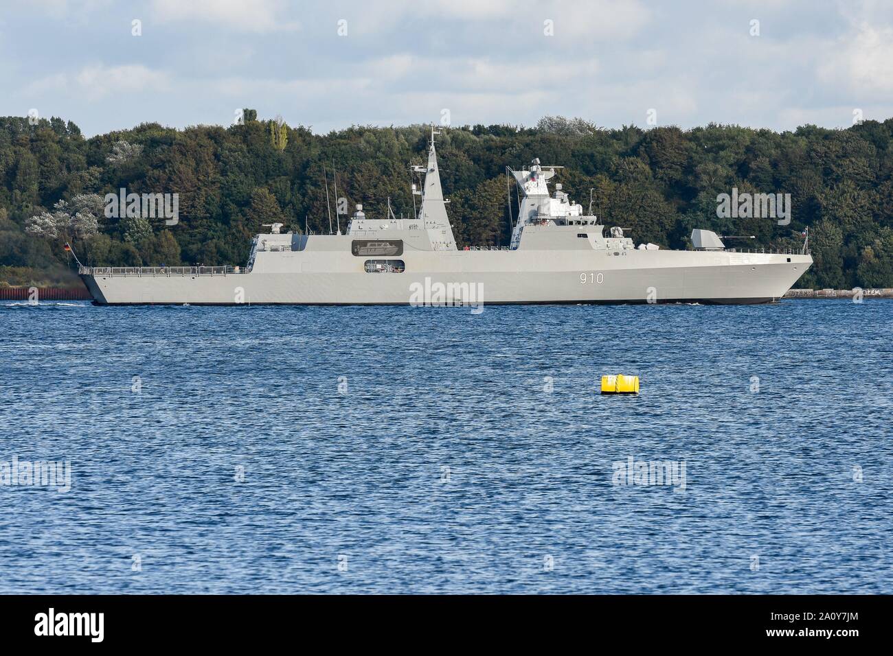 Frigate of the type MEKO A-200AN, the F 910 'El Radii' in the Kiel ...
