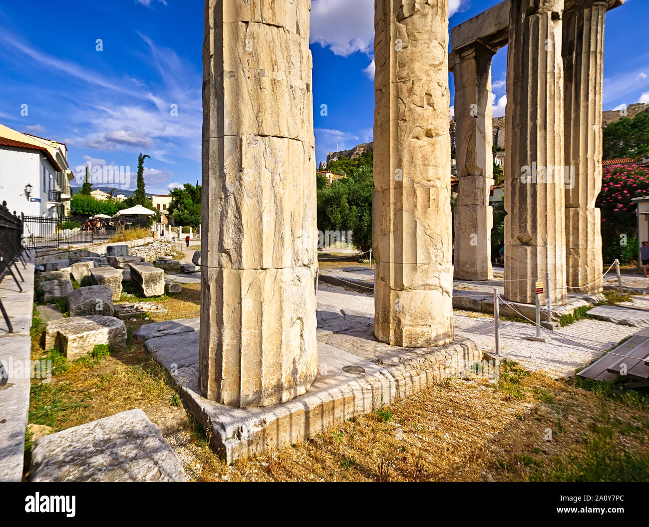 Ancient site of Roman Forum, in Monastiraki area, Athens, Greece Stock ...