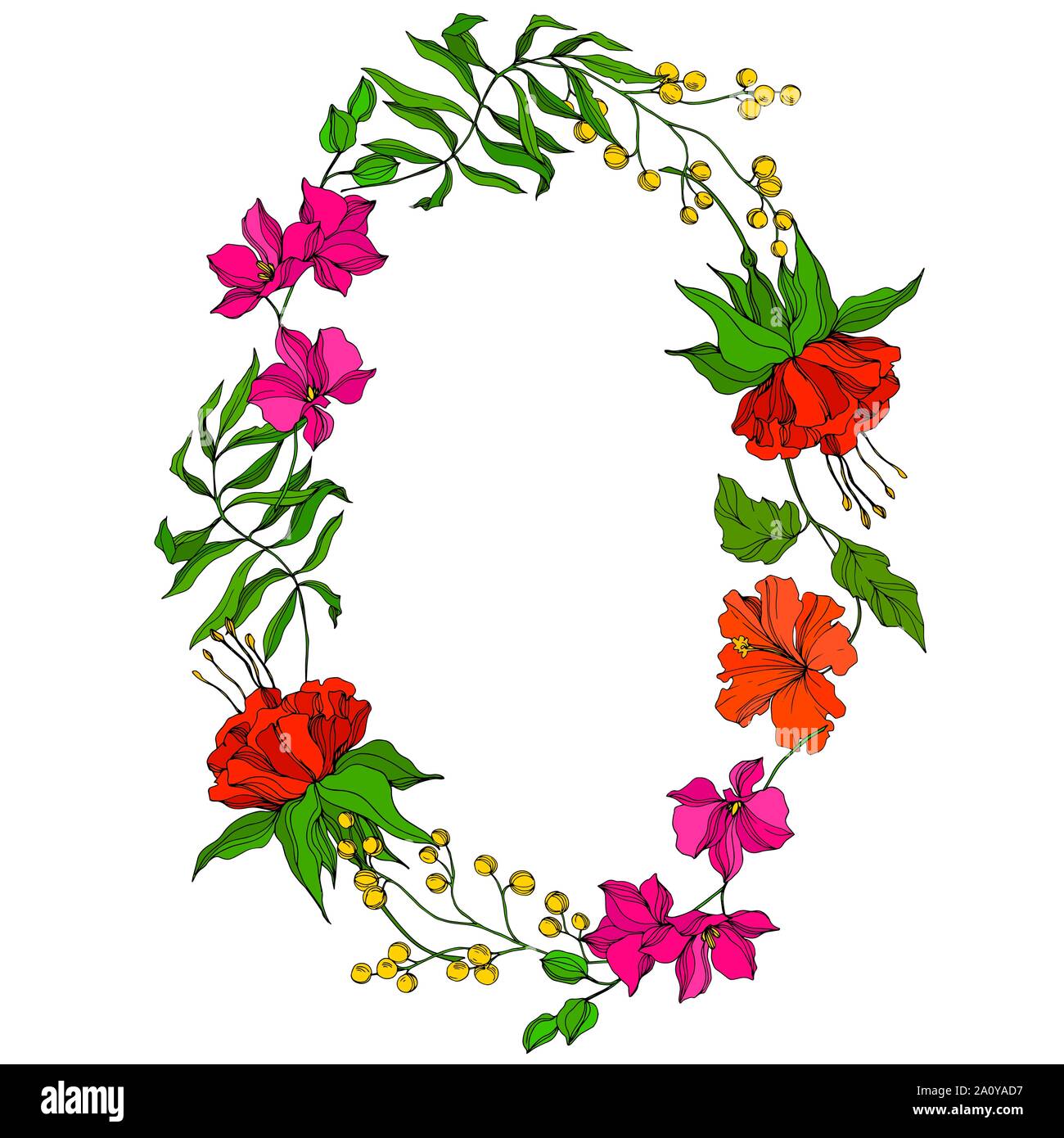 Vector Tropical floral botanical flower. Exotic tropical hawaiian ...