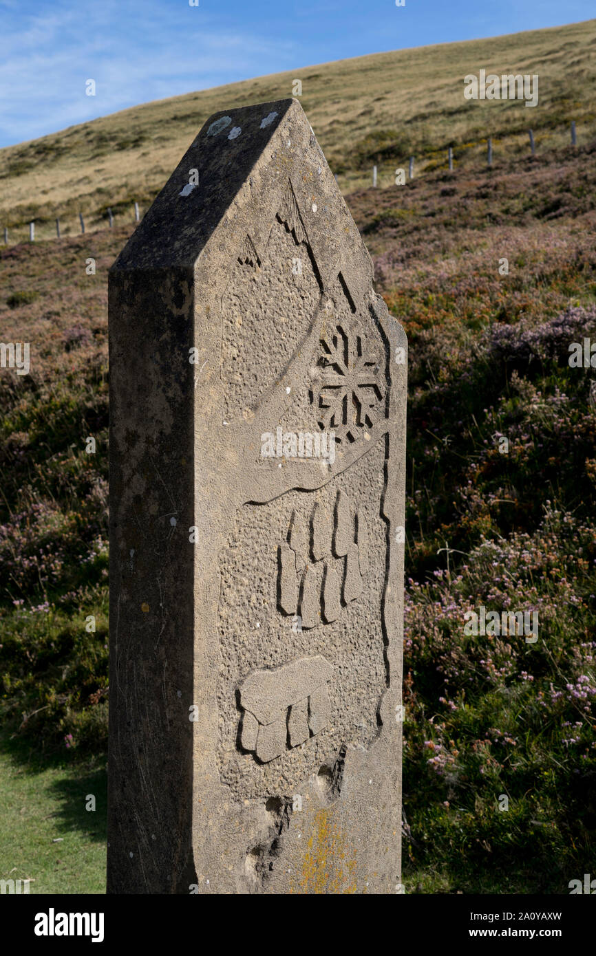 Sign along Christian pilgrimage route at Camino de Santiago (St. James ...
