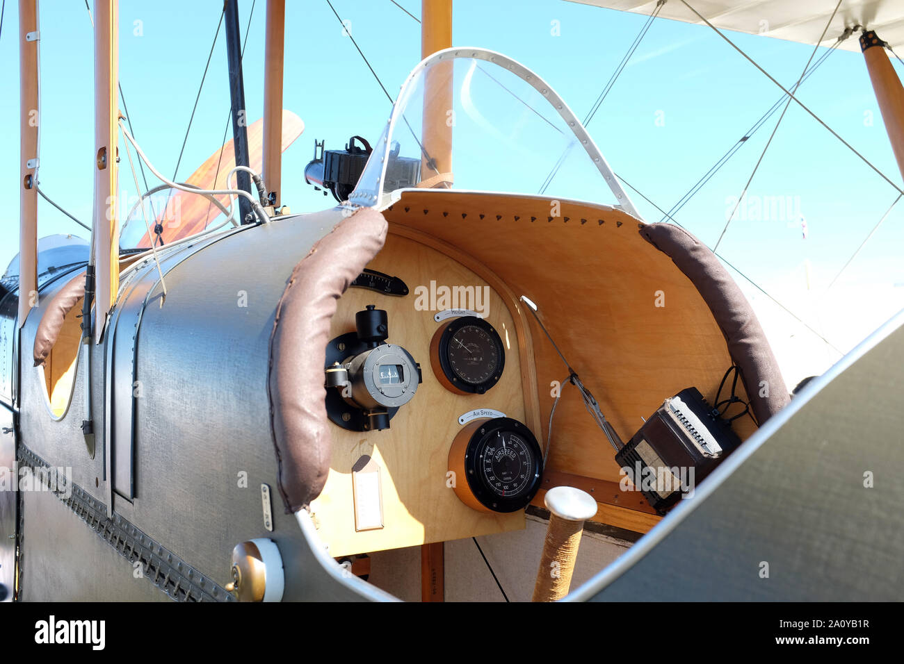 Biplane plane cockpit controls hi-res stock photography and images - Alamy