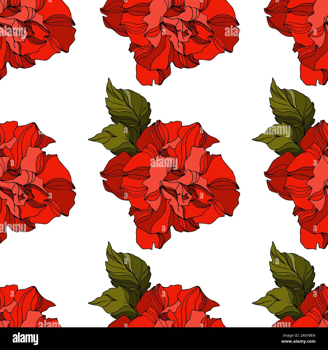 Red white roses fall Stock Vector Images - Alamy