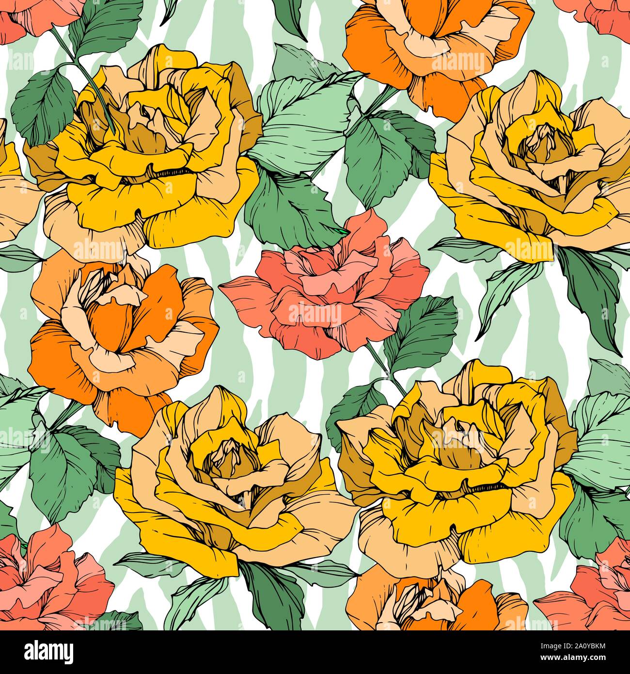 Vector Exotic Zebra print with floral botanical flowers. Black and ...