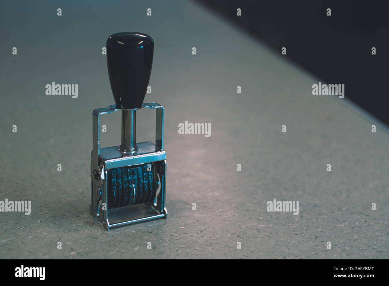 Rubber Stamp on Desk Stock Photo - Alamy