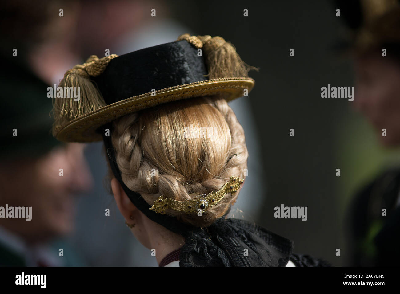Bavarian traditional hat, seen before the costume parade on the ...