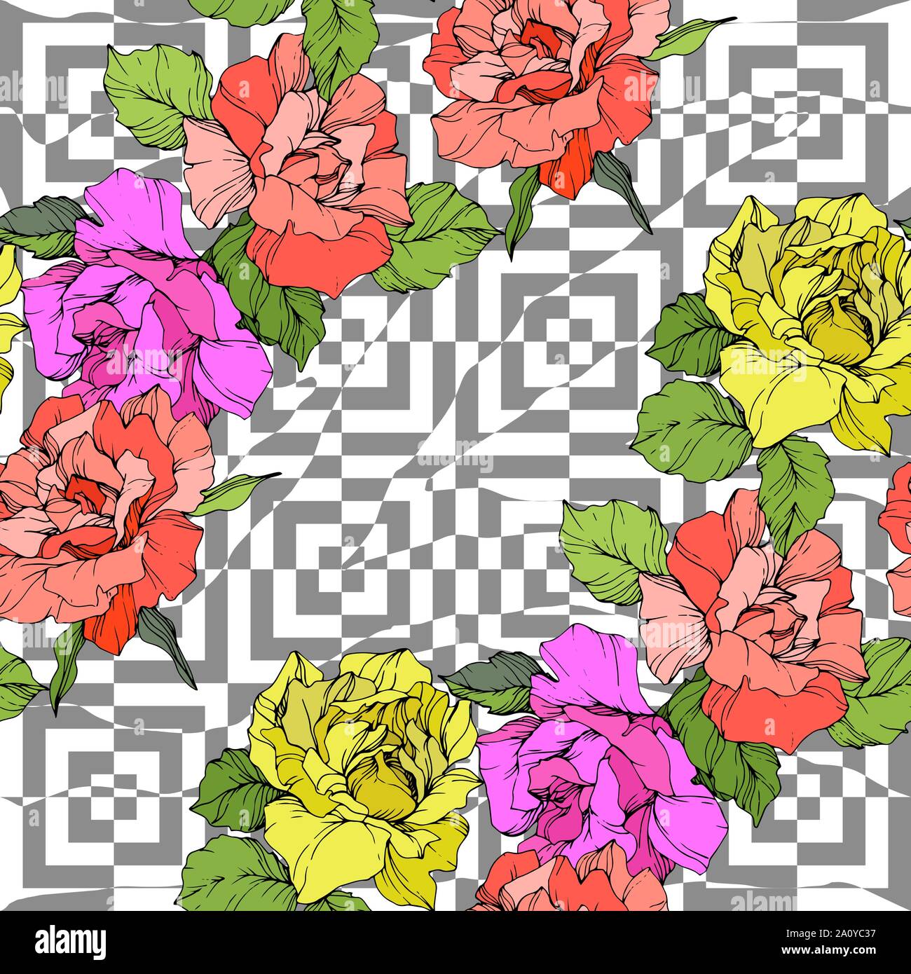 Vector Exotic Zebra print with floral botanical flowers. Black and ...