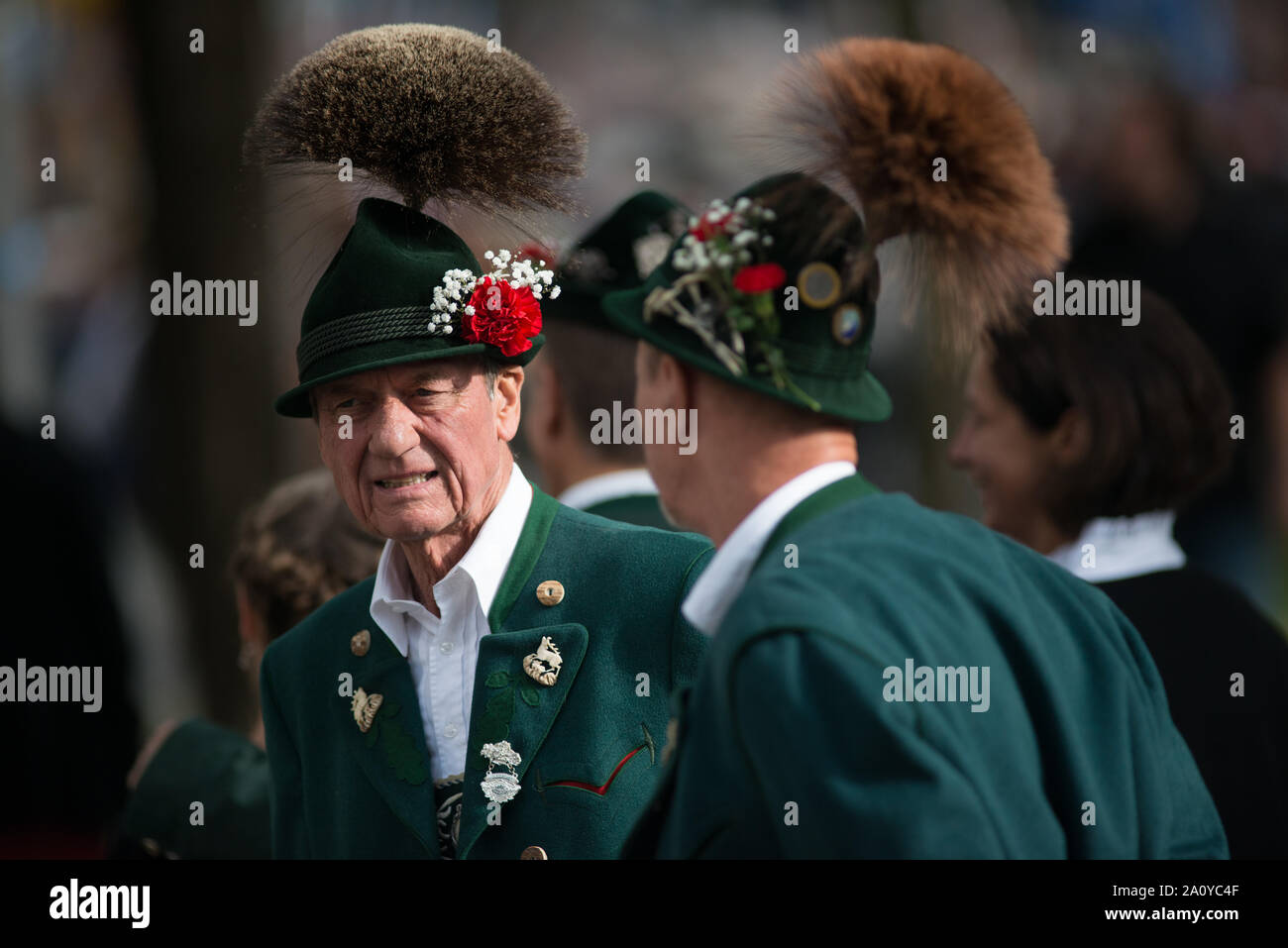 Bavarian traditional hat, seen before the costume parade on the ...