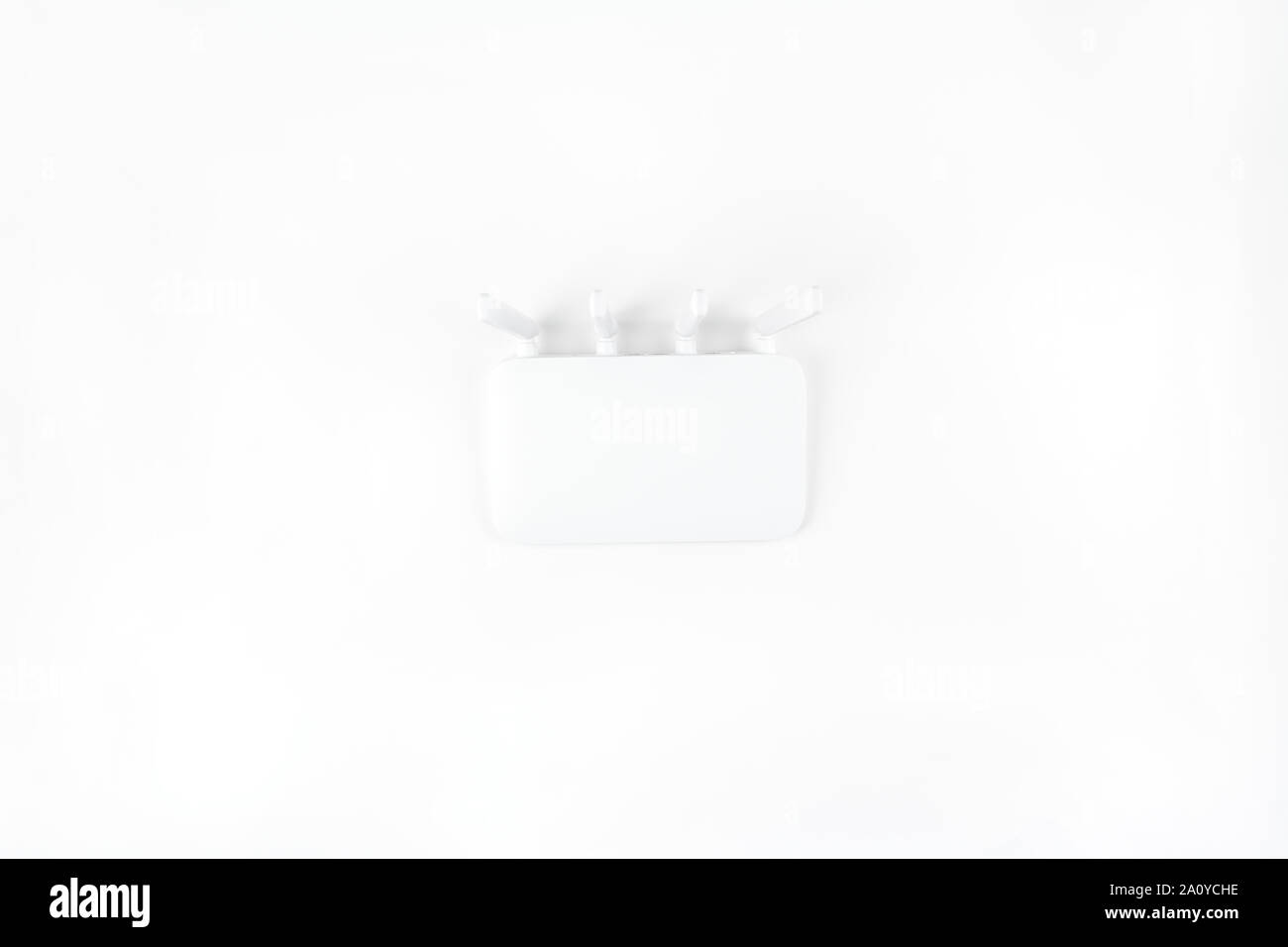 WiFi Router top view. Studio shot of white wireless router modem ...