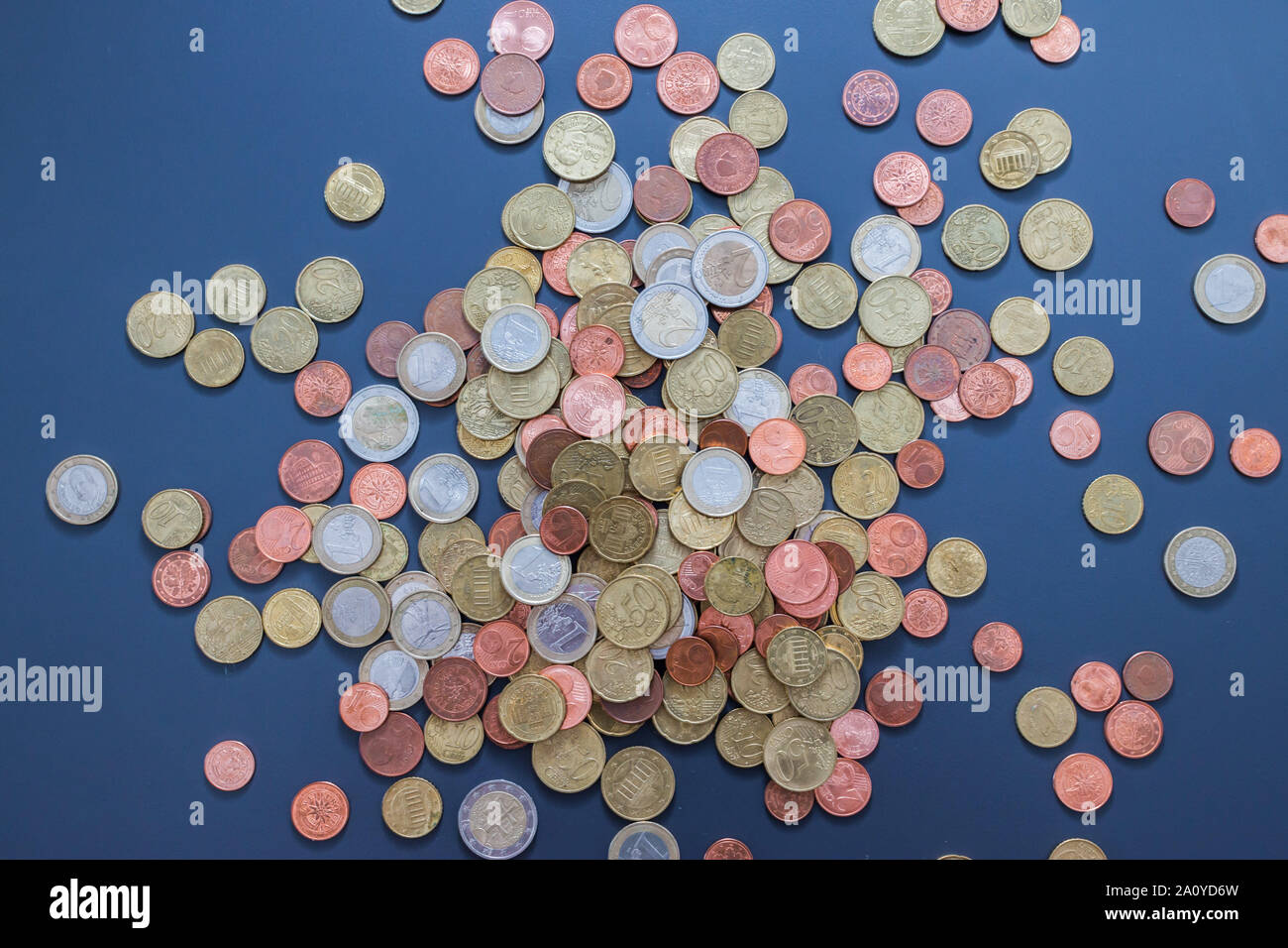 Coins stacked on each other, close up picture, money concept Stock ...