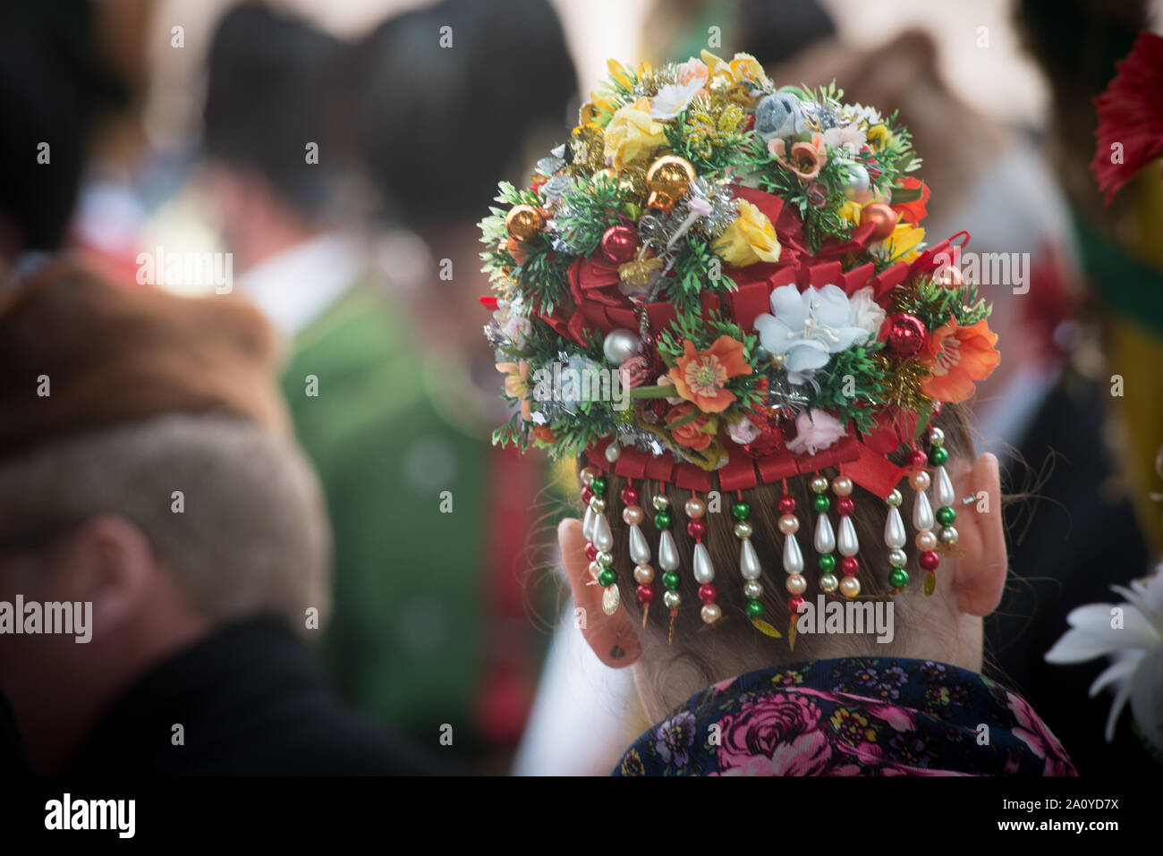 Bavarian traditional hat, seen before the costume parade on the ...