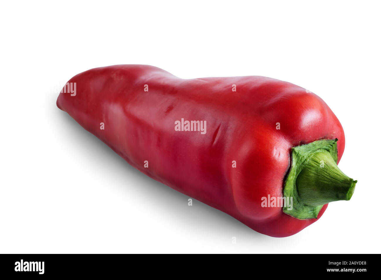 One red pepper isolated on white background Stock Photo - Alamy