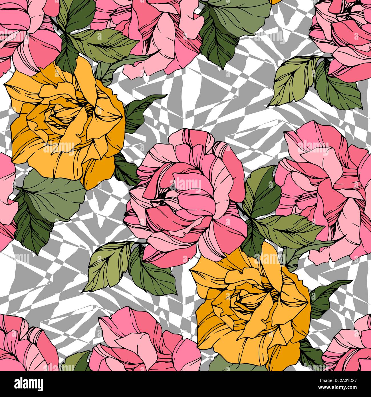 Vector Exotic Zebra print with floral botanical flowers. Black and ...