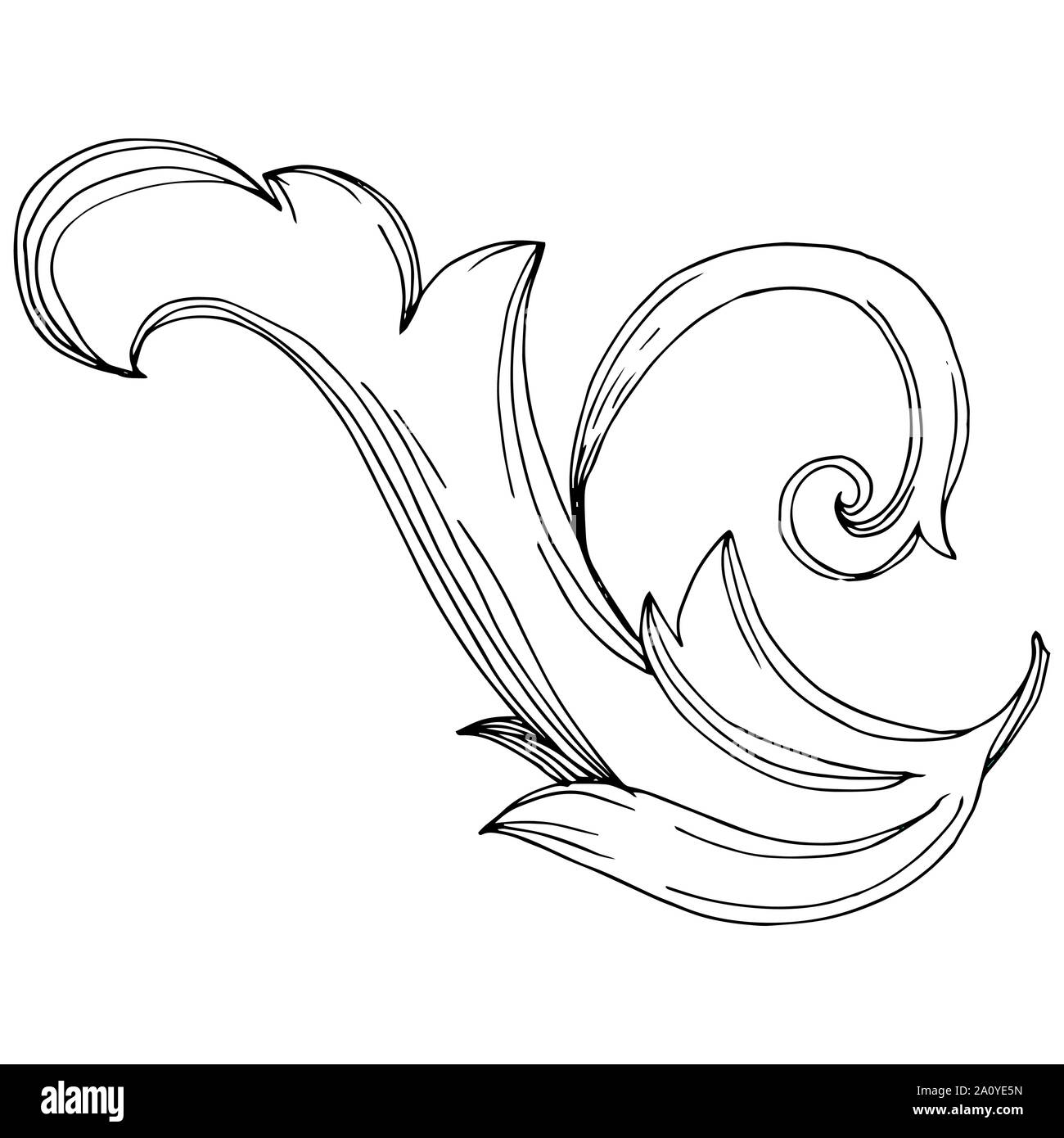 Vector Baroque monogram floral ornament. Baroque design isolated ...