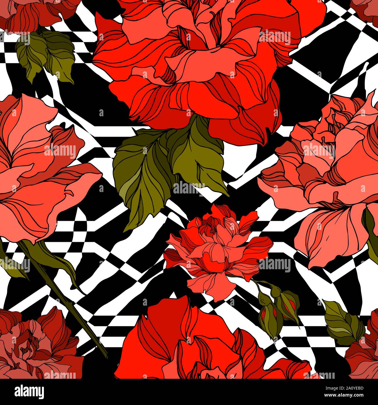 Vector Exotic Zebra print with floral botanical flowers. Black and ...