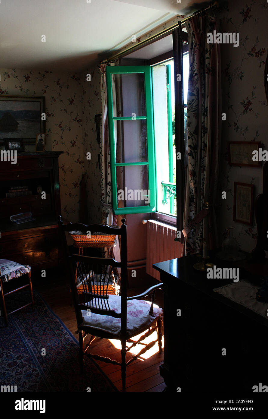 Sunlight through the window of a room at Claude Monet's house at ...