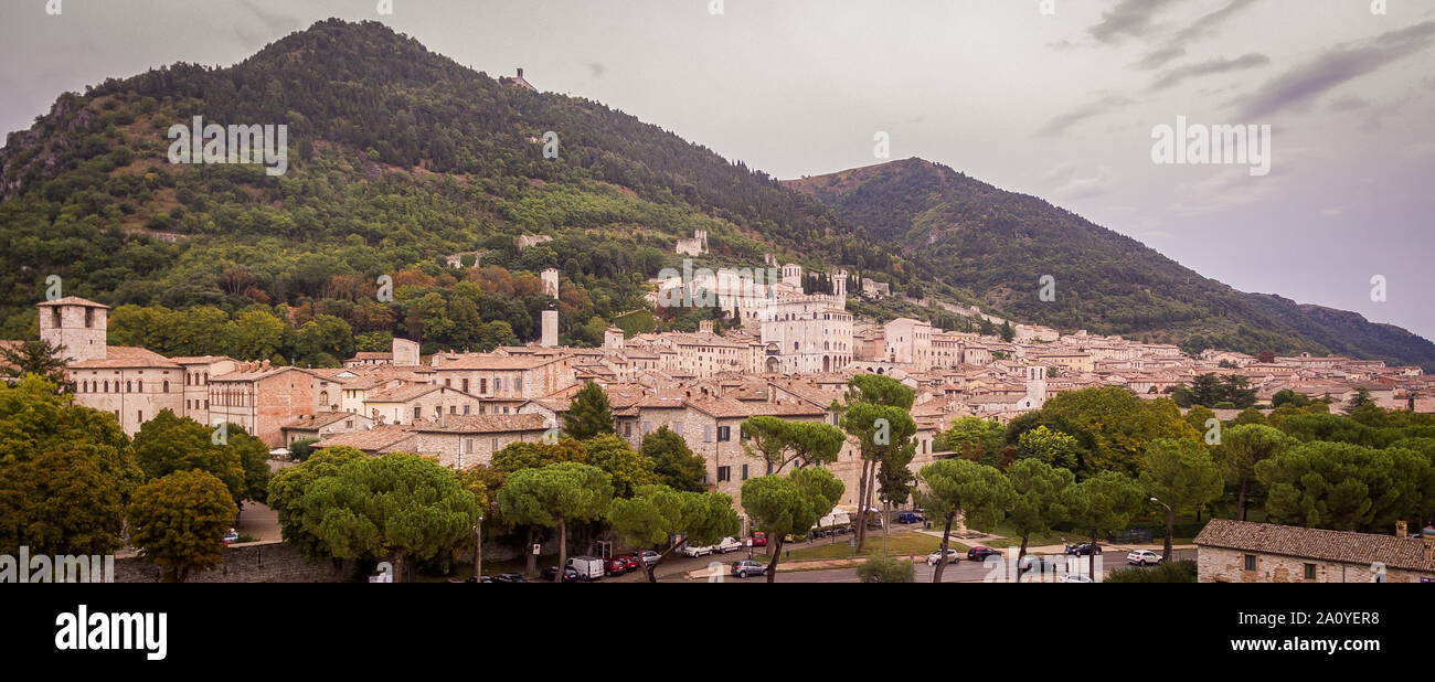 Aerial view of Gubbio city Stock Photo - Alamy