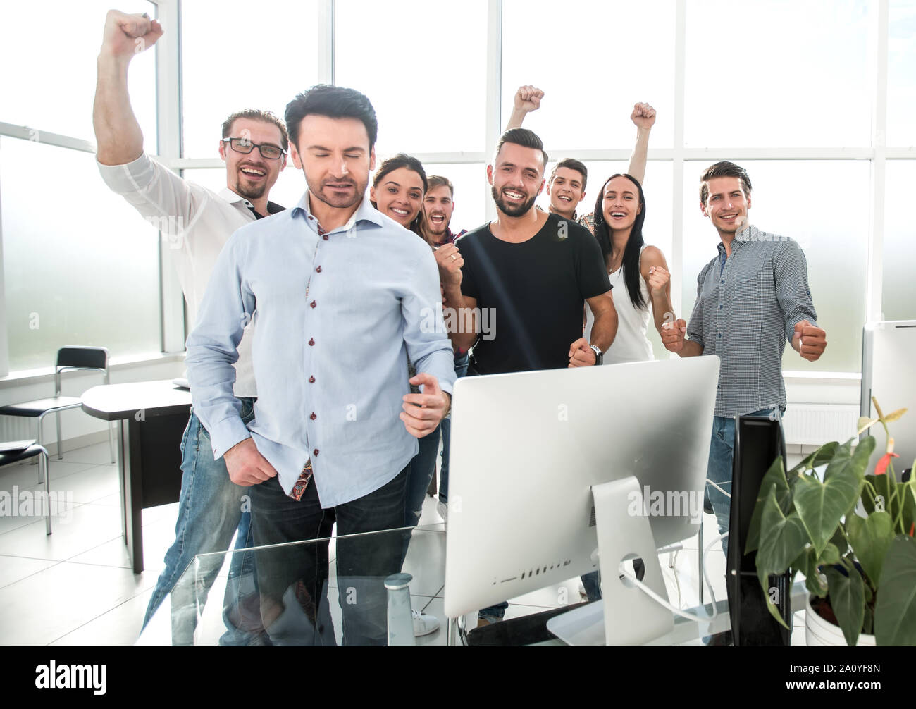 professional business team standing in a modern office Stock Photo - Alamy