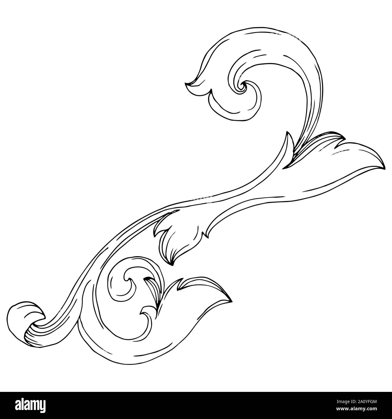 Vector Baroque monogram floral ornament. Baroque design isolated ...