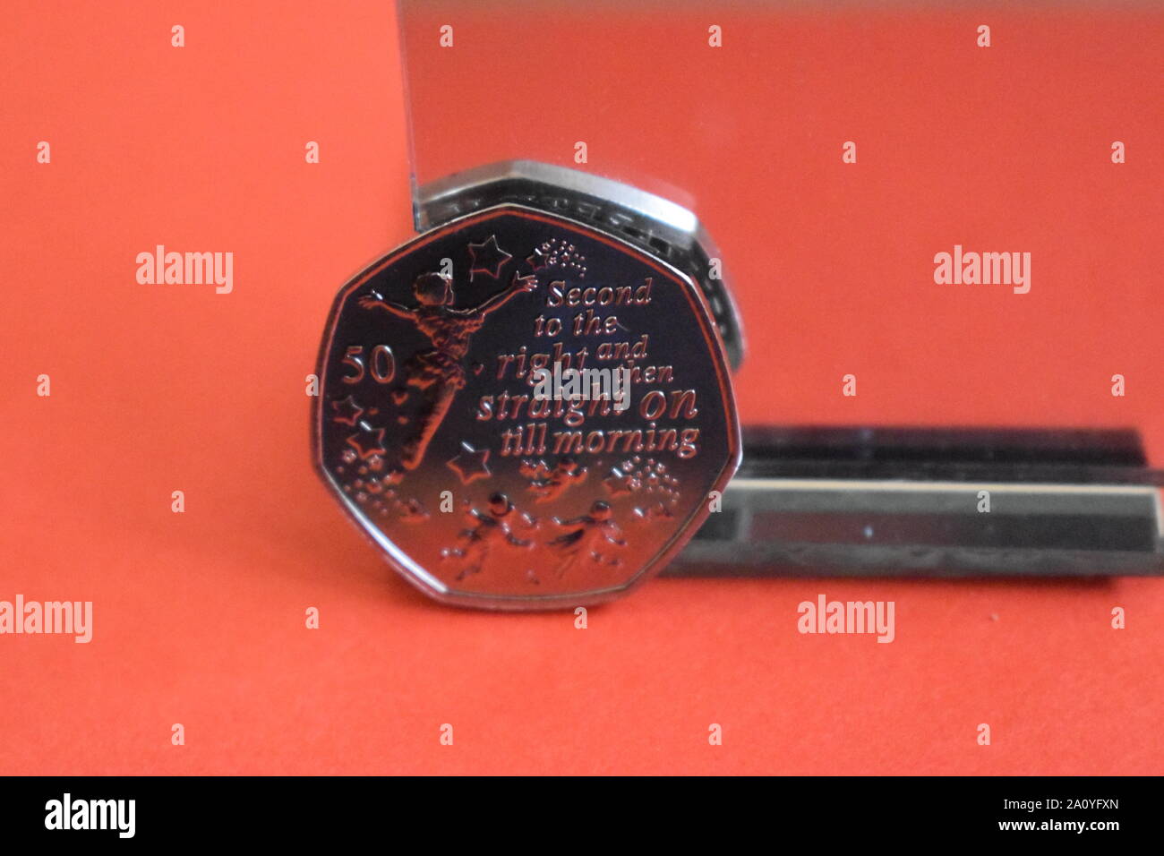 2019 released Peter Pan uncirculated 50p with mirror reflection and a ...