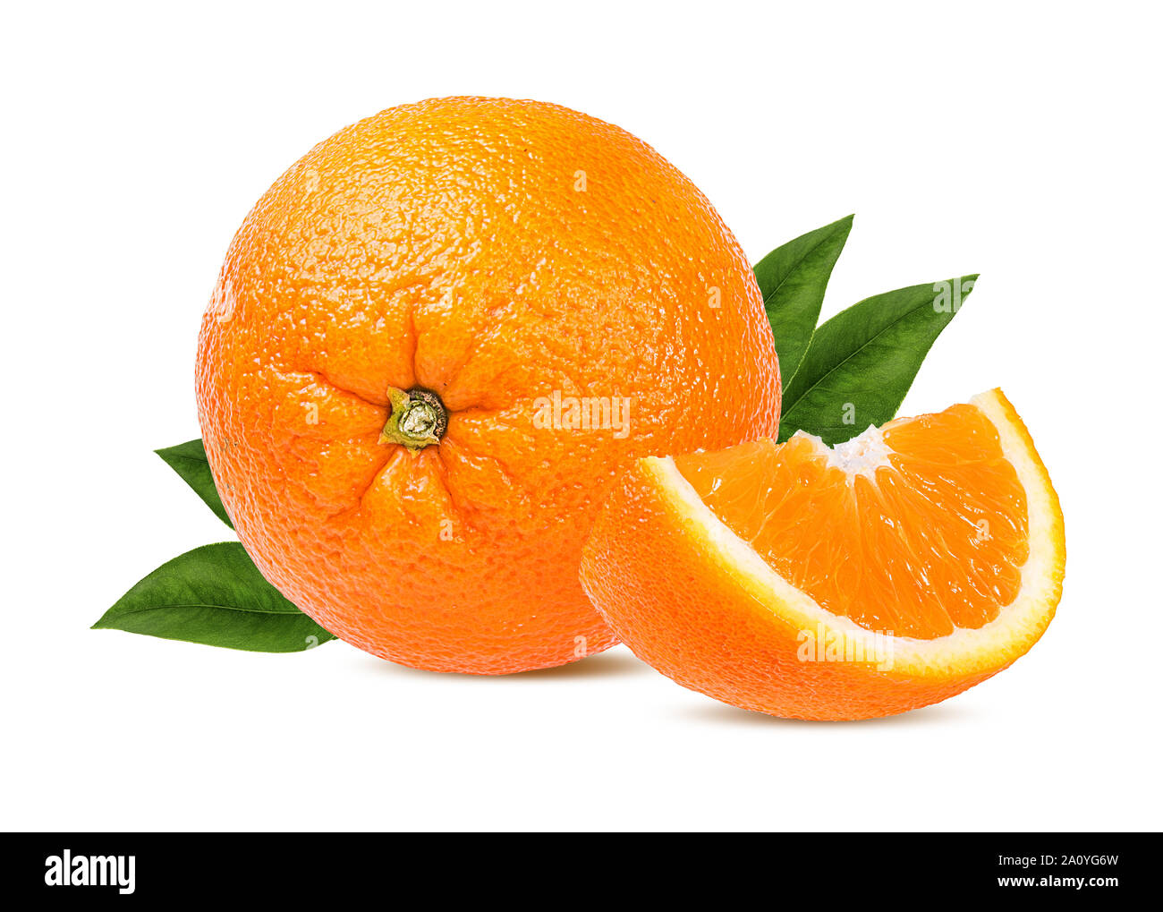 Ripe orange isolated on white background Stock Photo - Alamy