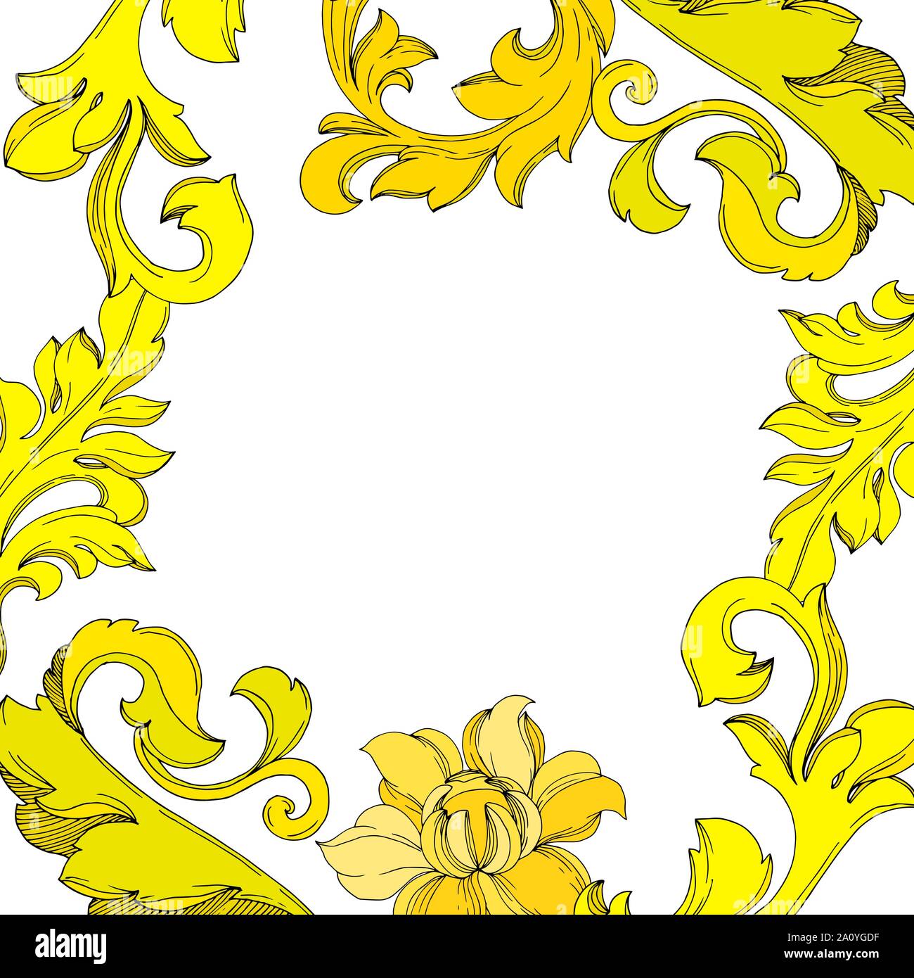 Vector Golden monogram floral ornament. Baroque design isolated ...