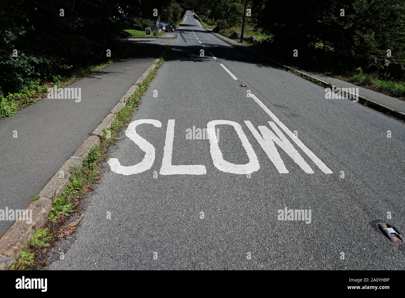 Road markings in England Stock Photo - Alamy