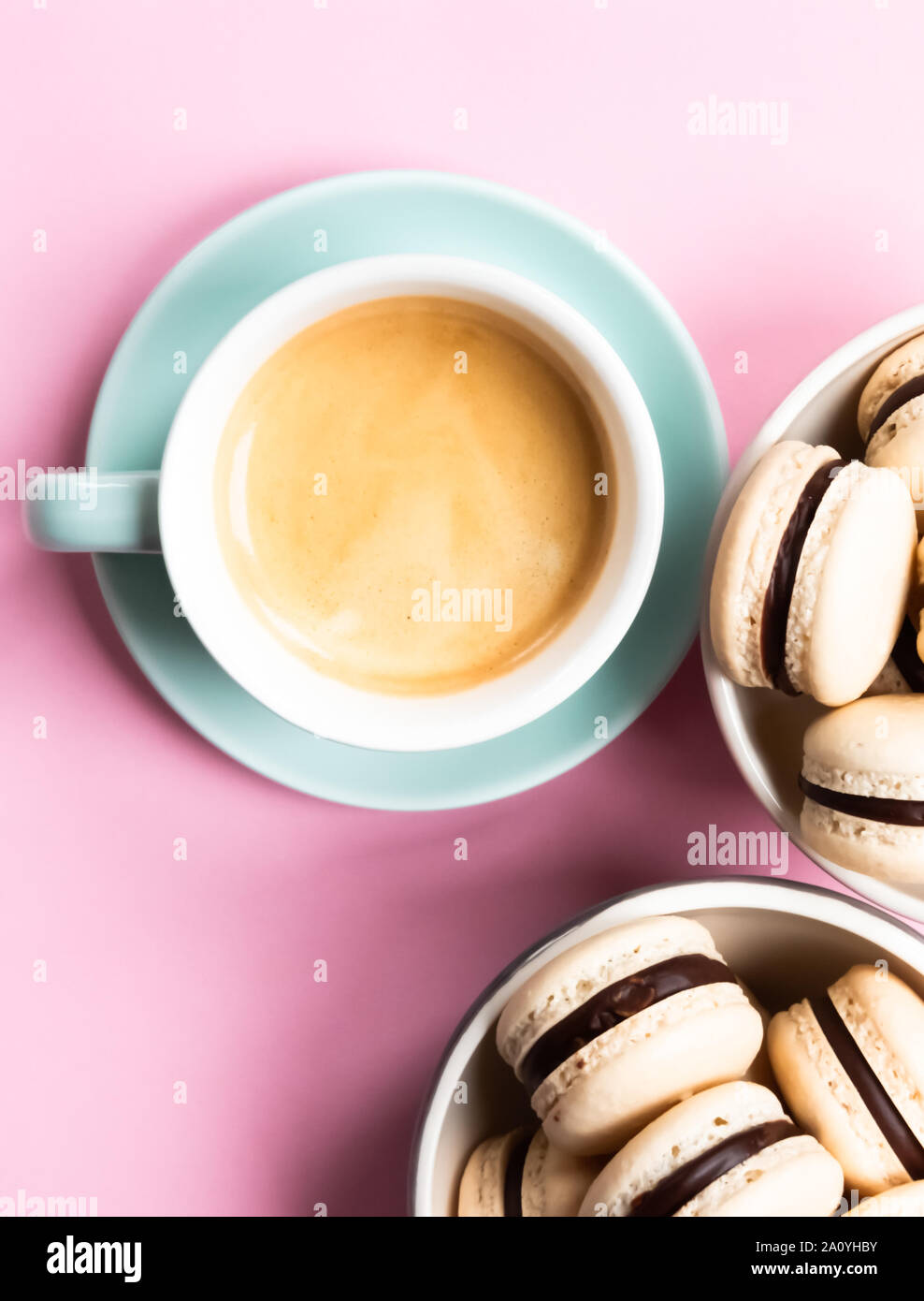 Coffee and macarons Stock Photo - Alamy