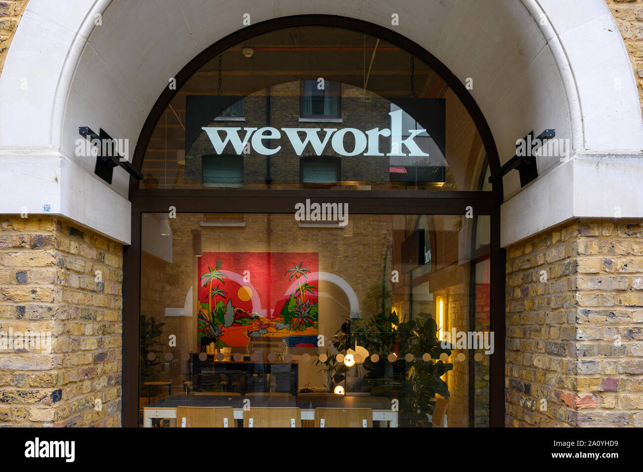 London, United Kingdom - September 22, 2019: A view of the Wework co ...