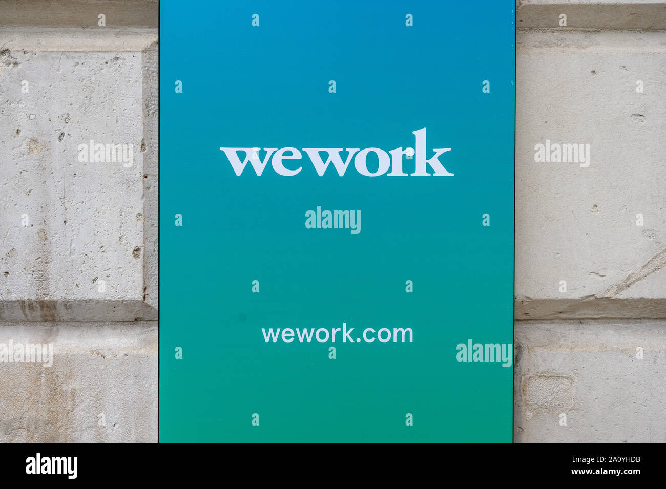 London, United Kingdom - September 22, 2019: A view of the Wework co ...