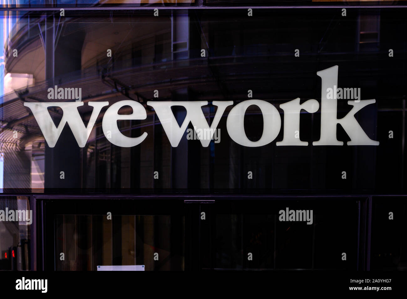 London, United Kingdom - September 21, 2019: A view of the Wework co ...