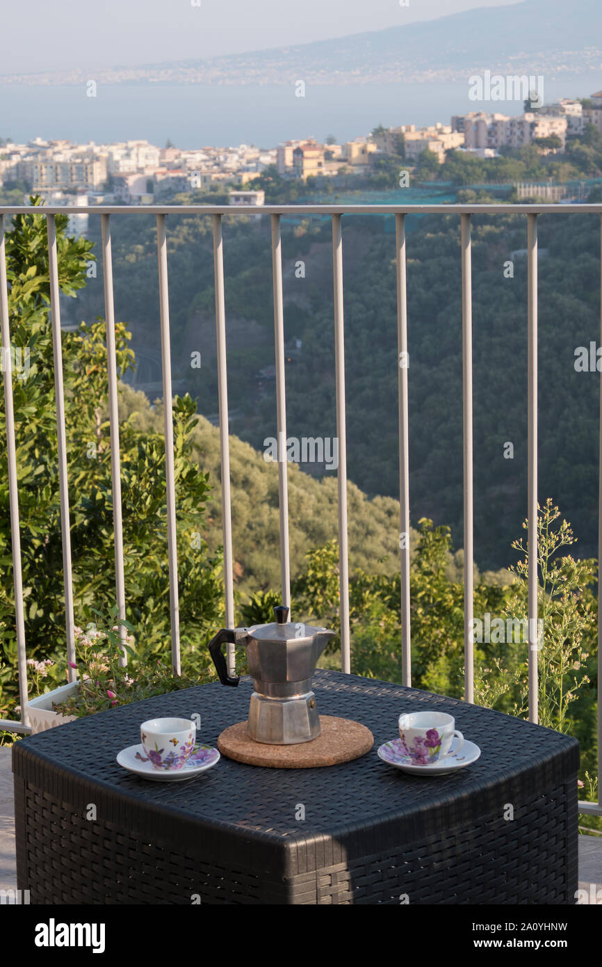 Coffee on balcony hi-res stock photography and images - Alamy