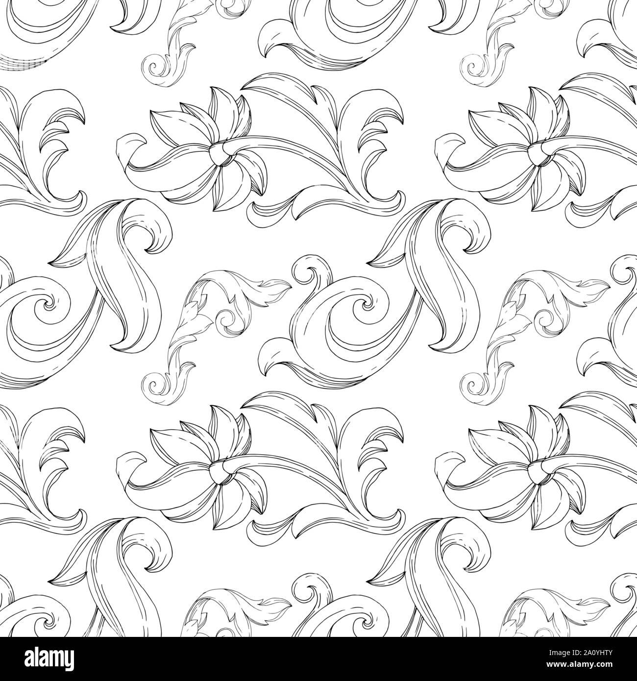 Vector Golden monogram floral ornament. Baroque design elements. Black ...