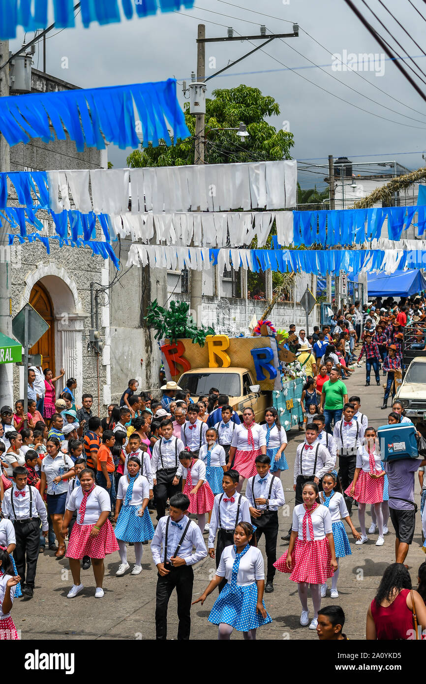 latin people walking in Guatemalan independence day parade Stock Photo ...