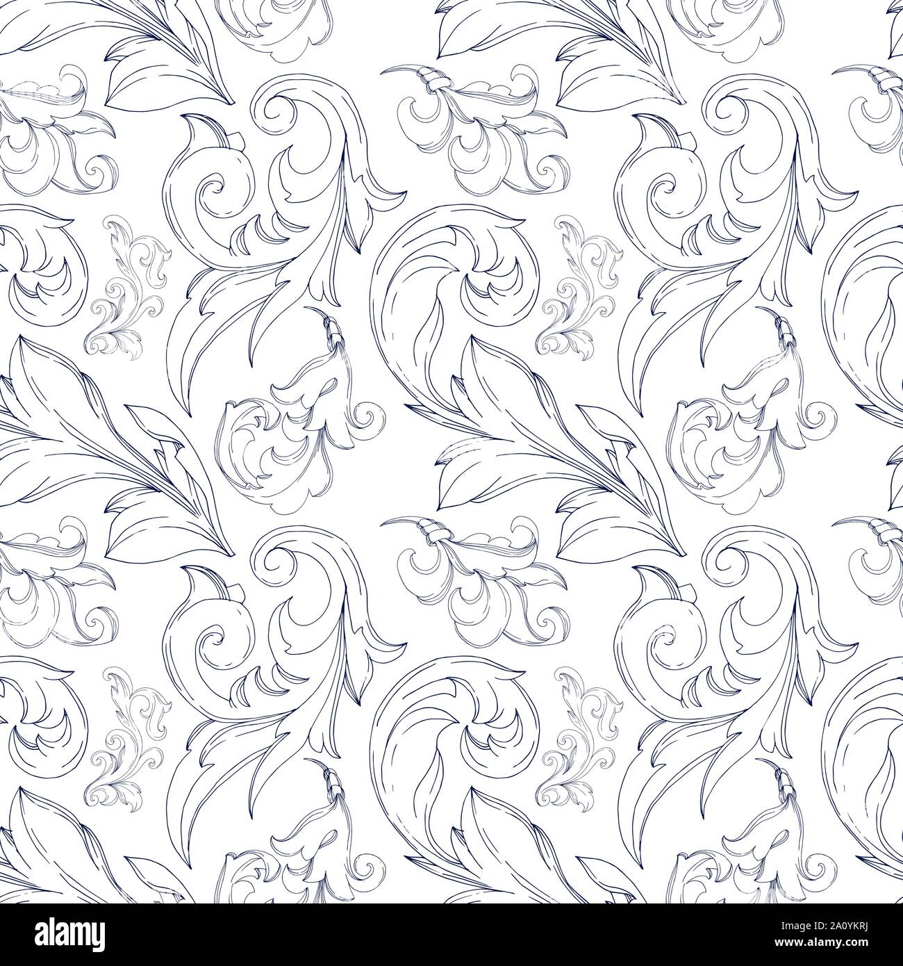 Baroque Pattern Black And White