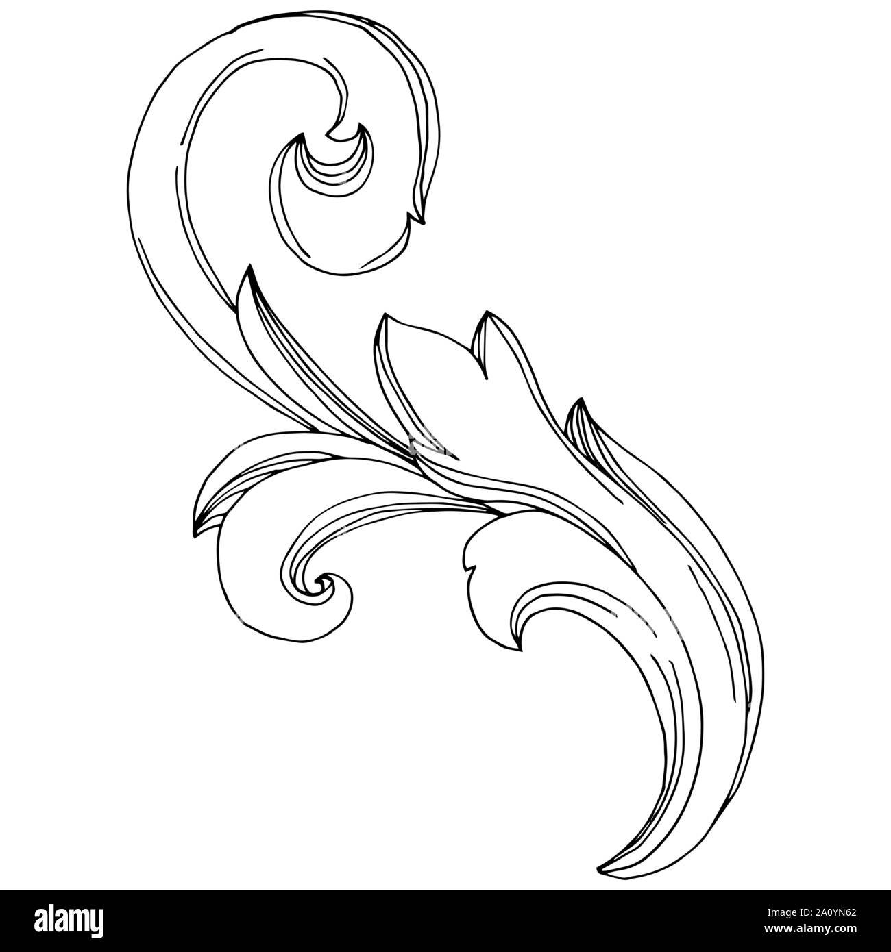 Vector Baroque monogram floral ornament. Baroque design isolated ...