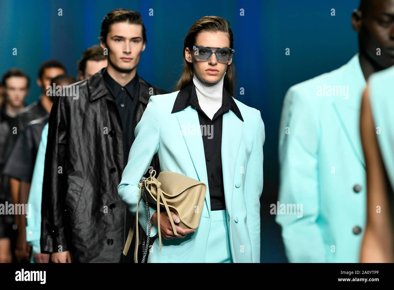 Milan, Italy. 22nd Sep, 2019. BOSS SS20 Runway during Milan Fashion ...