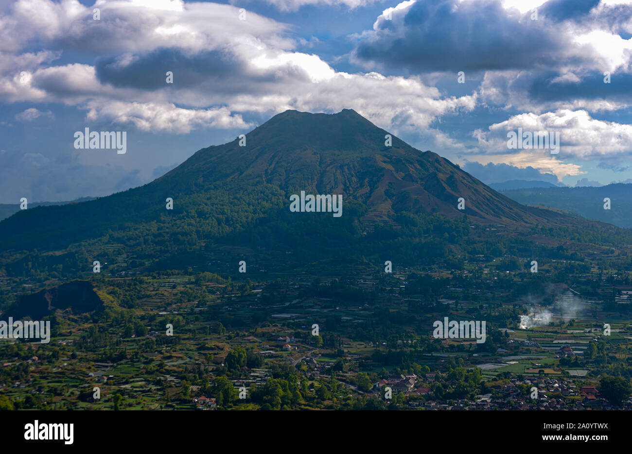 Mount Batur an active Volcano caldera, Songan Village Bali Indonesia ...