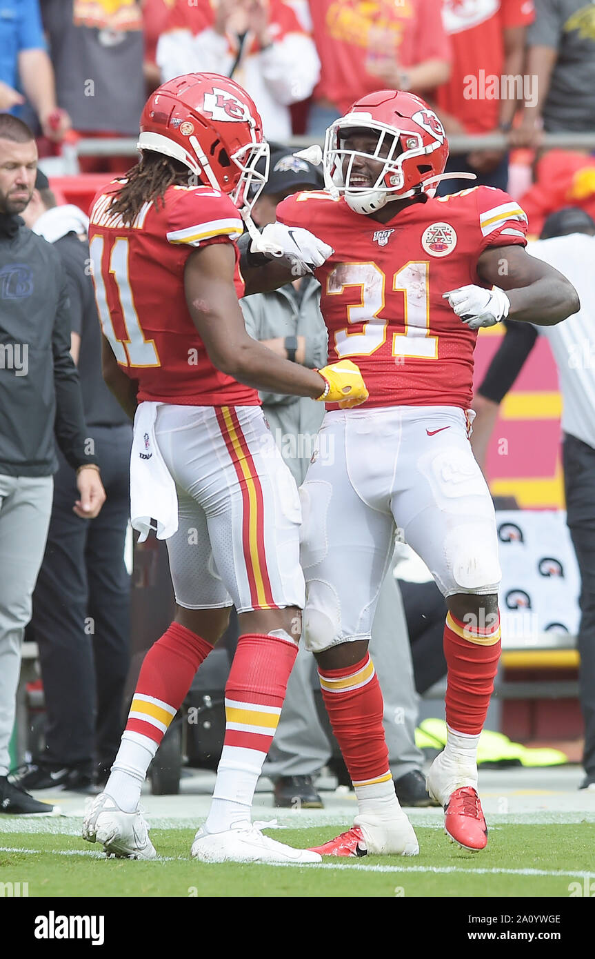 Kansas City, Missouri, USA. 22nd Sep, 2019. Kansas City Chiefs running ...
