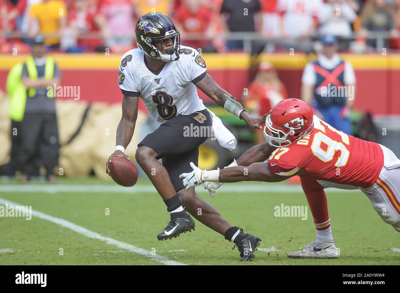 Kansas City, Missouri, USA. 22nd Sep, 2019. Baltimore Ravens ...