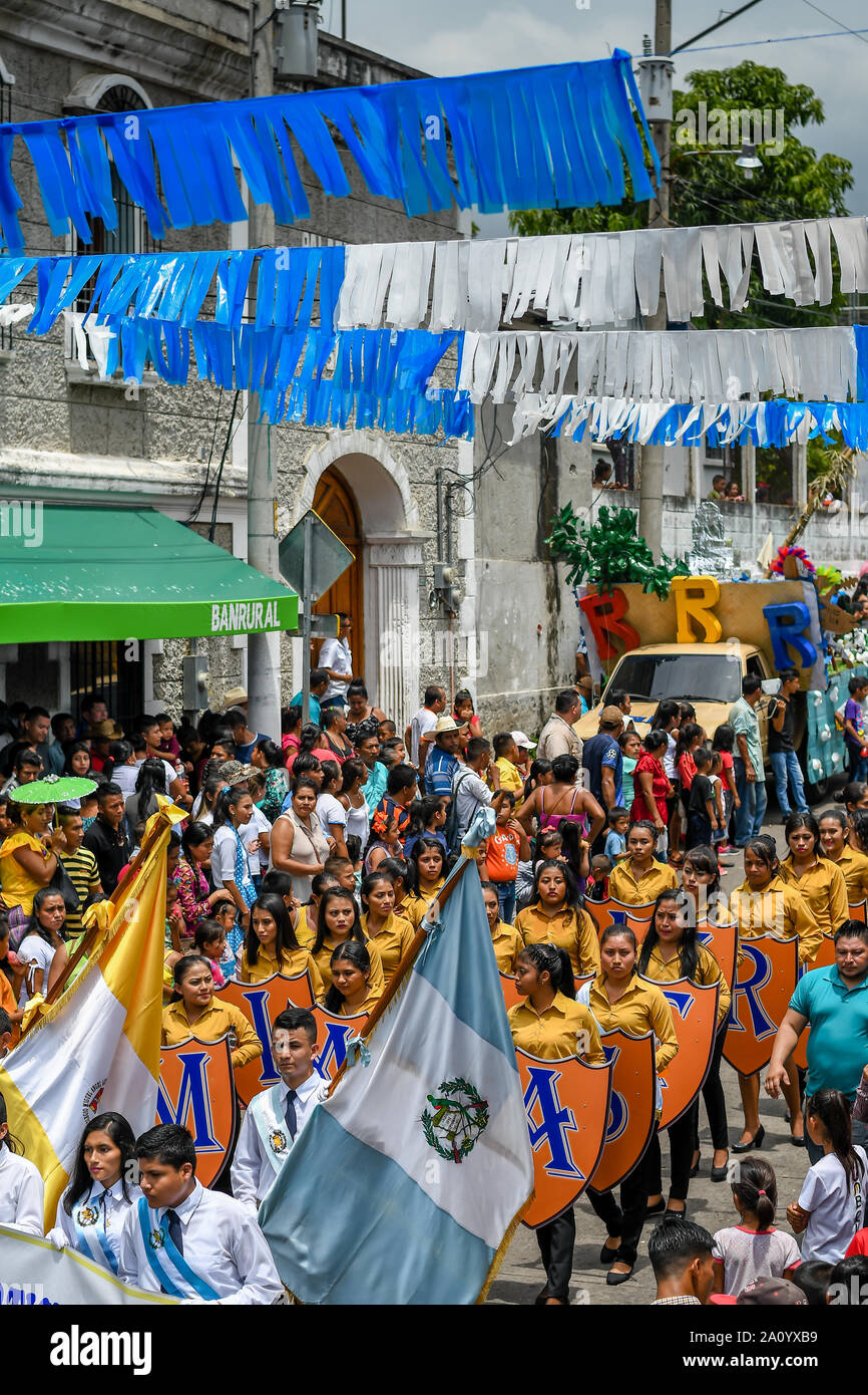 latin people walking in Guatemalan independence day parade Stock Photo ...