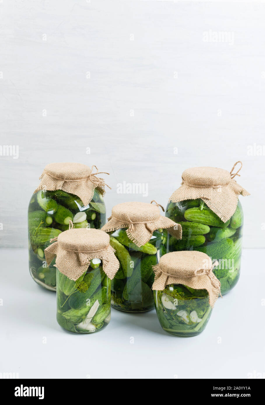 Homemade preserved and pickled organic cucumbers.Cucumber pickle set ...