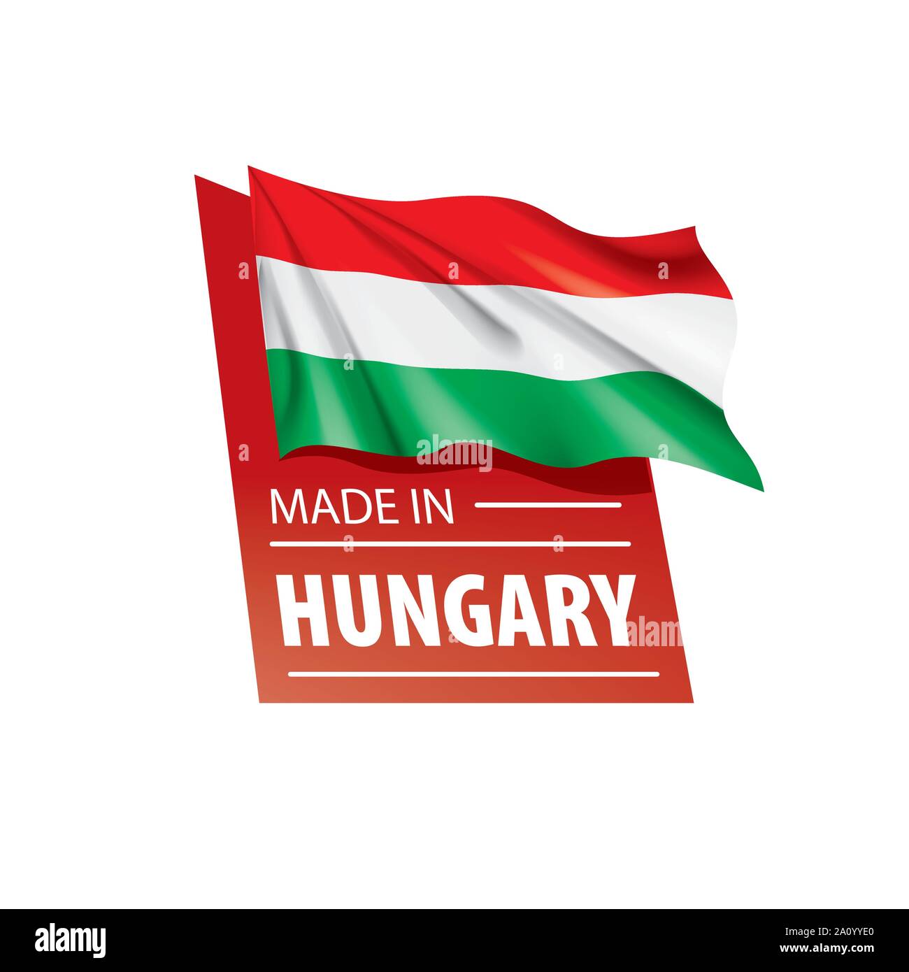 Hungary flag, vector illustration on a white background Stock Vector ...