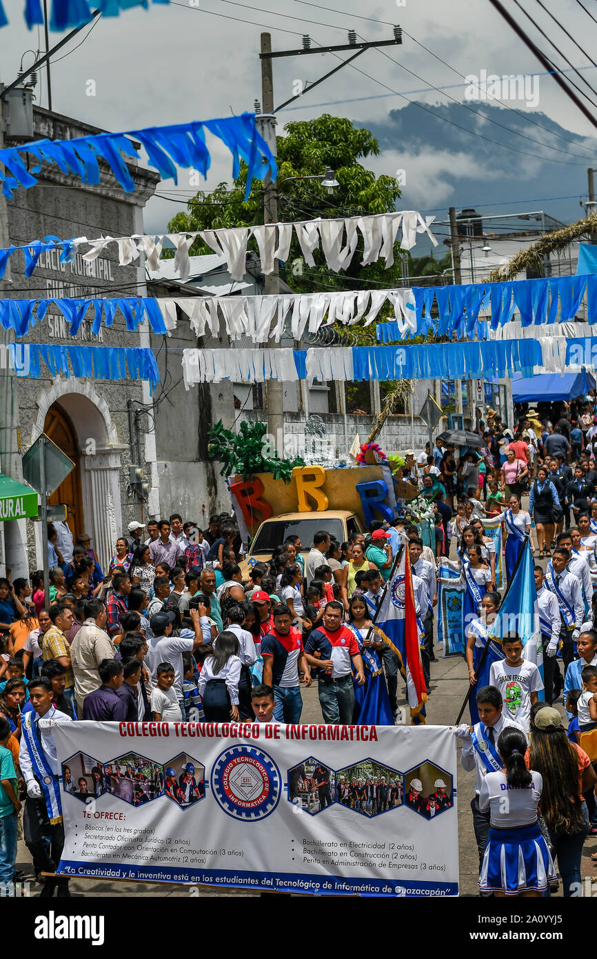 latin people walking in Guatemalan independence day parade Stock Photo ...