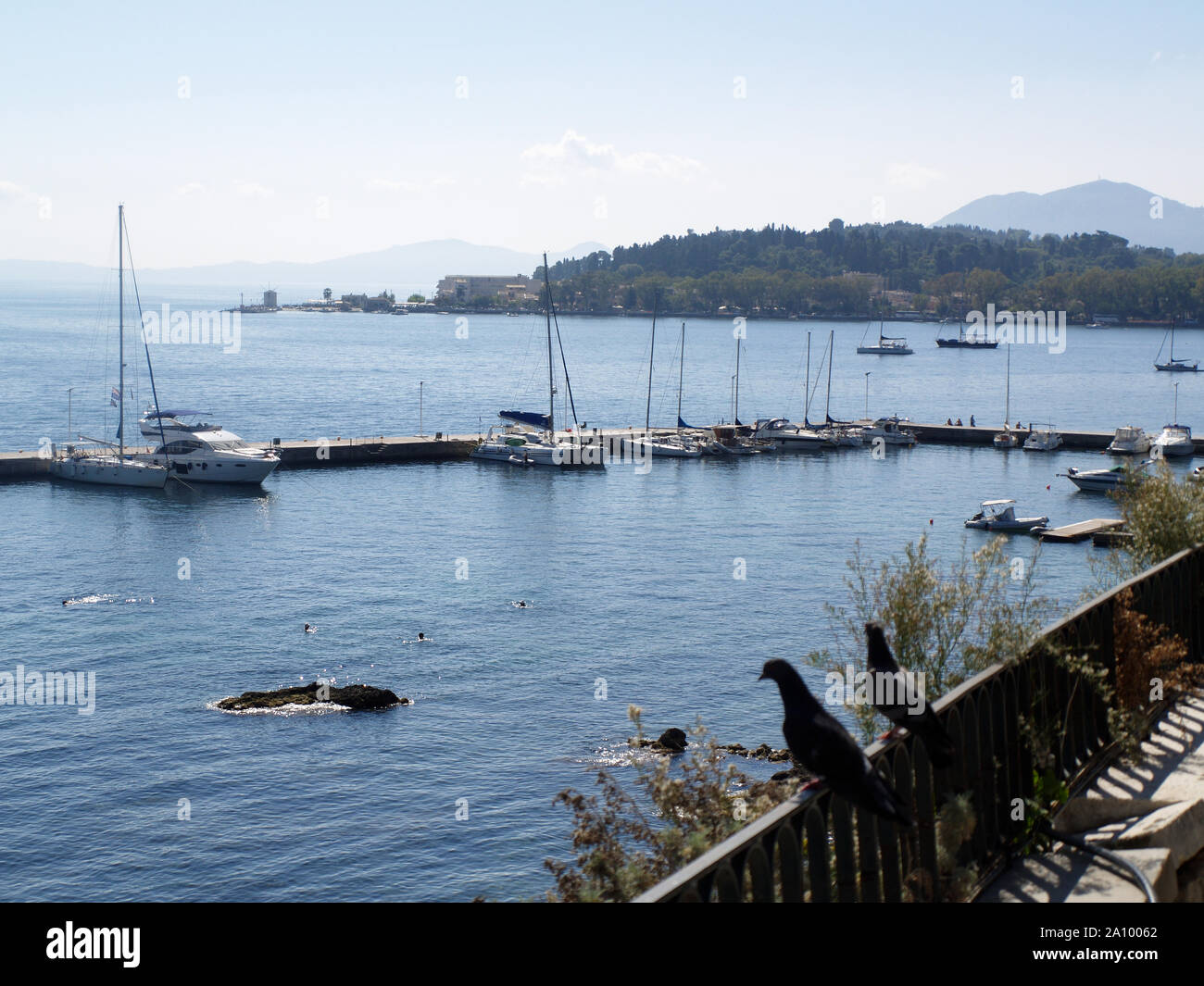 NAOK Nautical Club and Corfu Town Yacht Harbour, Garitsa Bay, Corfu ...