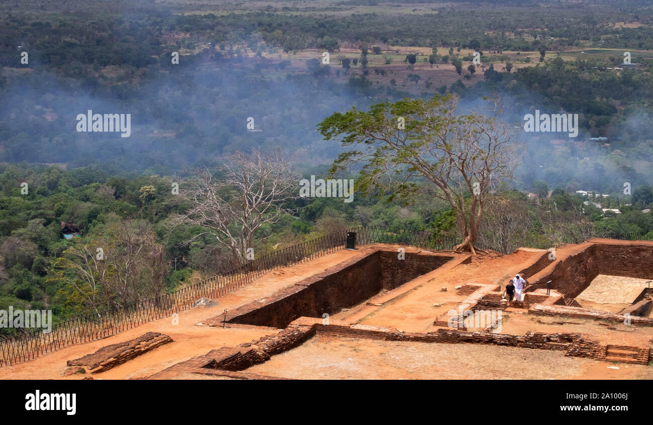 Sigiriya / Sri Lanka- AUGUST 08-2019: Vew from the top of Sigiriya Rock ...